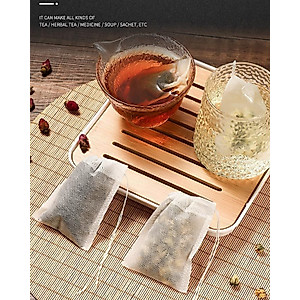 200pcs Disposable Tea Bags for Loose Leaf Tea, Tea Filter Bags with Free Tea Spoon for Loose Tea Loose Leaf Tea, Coffee, Spice, Herbs (QS53)