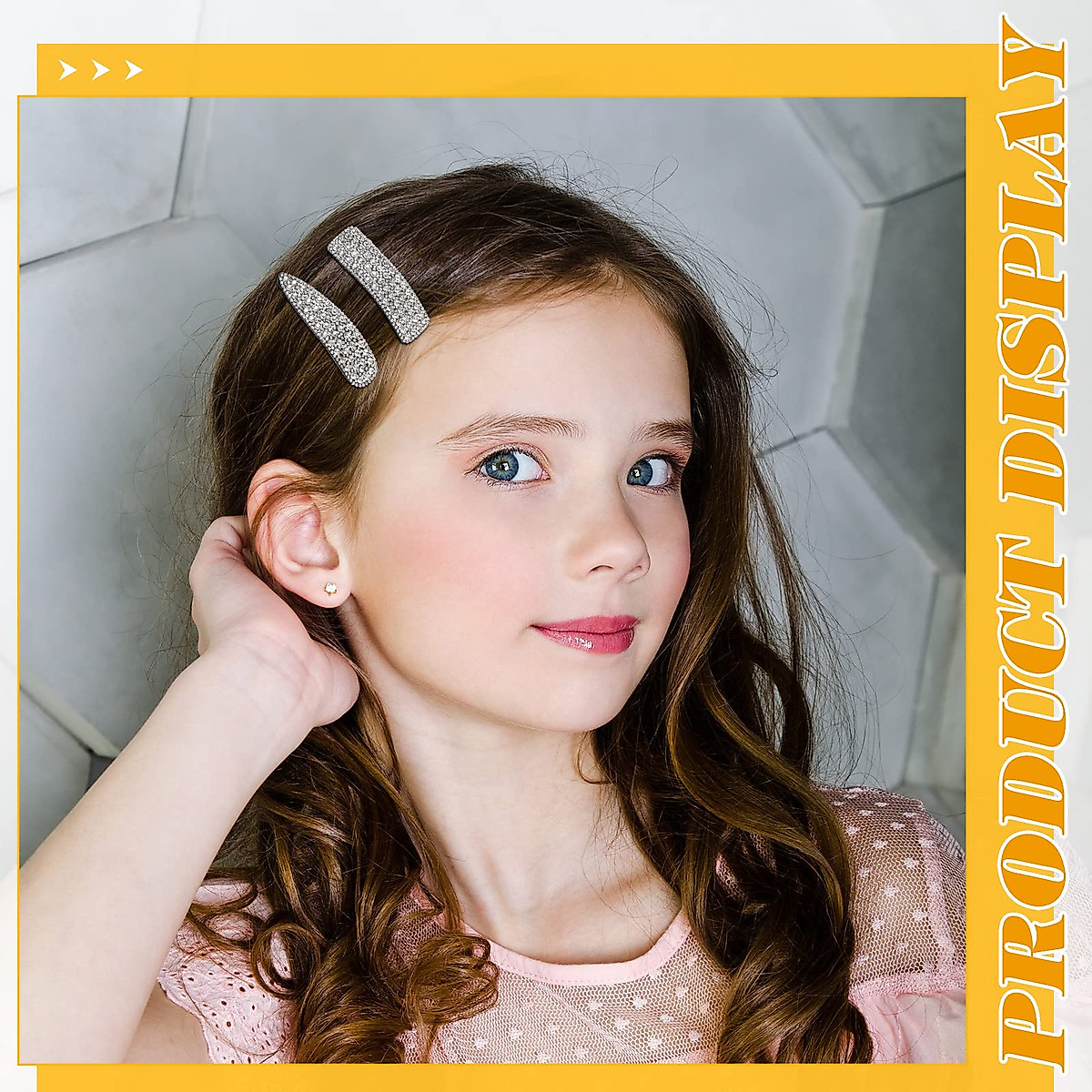 16 Pcs Rhinestone Snap Hair Accessories: Bridal Shower Hair Clips and Decorative Hair Pins for Women & Girls - 3 Inches Large Silver Bling Hairpins for Weddings