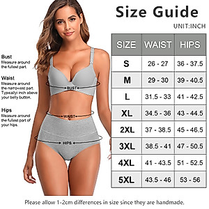 Annenmy Women's High Waist Underwear Cotton Stretch Briefs Full Coverage Underwear Soft Breathable Ladies Panties 5 Pack XL Multicolor