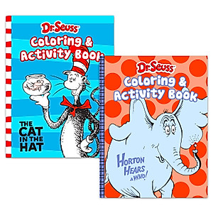 Dr. Seuss Coloring Book Bundle Dr. Seuss Activity Set - 4 Pack Dr Seuss Craft Kit Featuring Horton Hears a Who, The Cat in The Hat, and Green Eggs and Ham