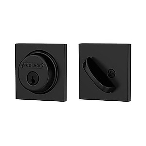 Schlage B60 N COL 622 Deadbolt with Collins Trim, Keyed 1 Side, Highest Residential Security, Matte Black