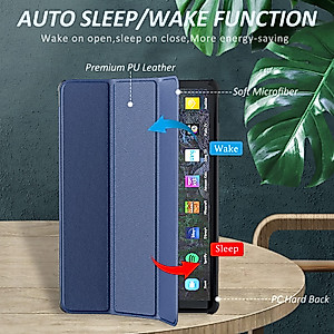 Fire Tablet 10 Case,Kindle Fire 10 Case,Amazon Fire HD 10 Tablet Case(11th Generation 2021 Release),Dinines Folding Stand Case Cover for Amazon Fire HD 10 & 10 Plus Tablet with Auto Wake/Sleep,Indigo