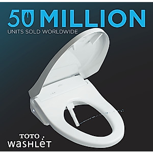 TOTO SW3046#01 S500E Electronic Bidet Toilet Cleansing, Instantaneous Water, EWATER Deodorizer, Warm Air Dryer, and Heated Seat, Elongated Contemporary, Cotton White