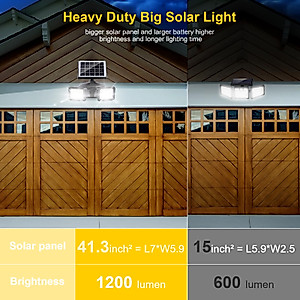 EMANER Outdoor Solar Lights with Motion Detector, 2-in-1 Solar Flood Light, 6000K Waterproof, Dusk to Dawn Cordless Security Light, Solar Powered Landscape Light for Yard, Garden, Porch, 2-Pack