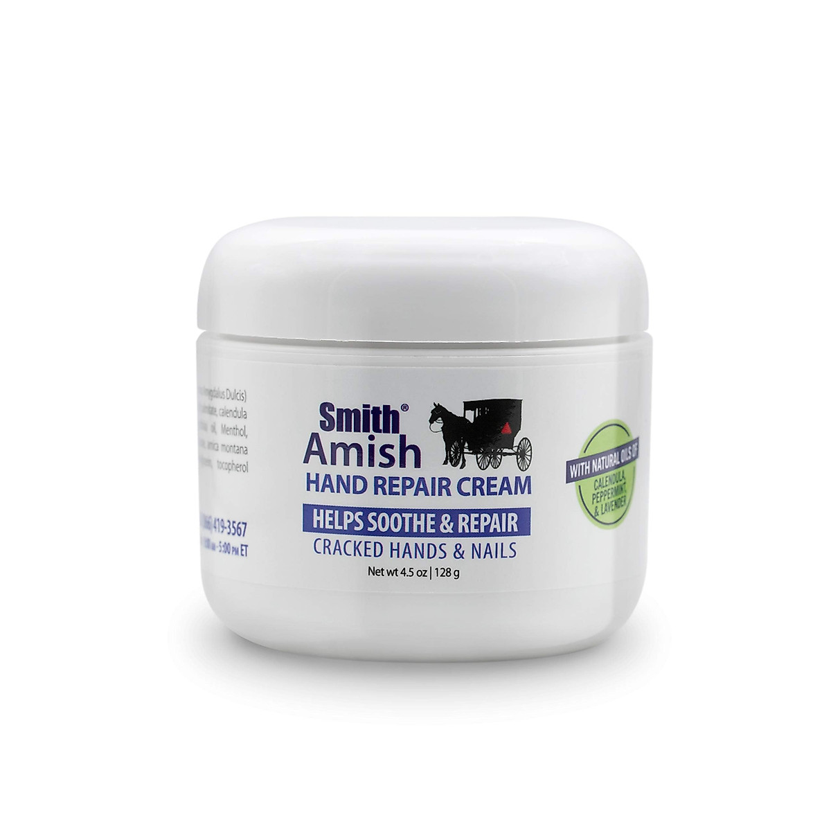 Smith Amish Hand Repair Cream 4.5 oz jar Plus Organic Peppermint Lip Balm.