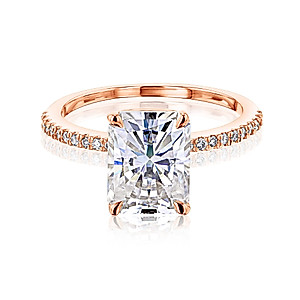 Kobelli 2.80ct Moissanite Radiant Petite Shank Engagement Ring 14K Gold - white-gold / 6.5 G-H