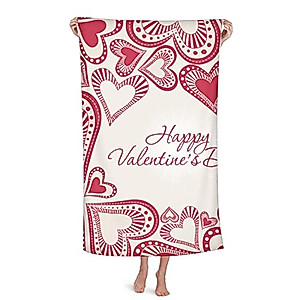 Happy Valentine's Day Cute Red Hearts Throw Blanket Soft Warm Flannel
