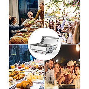 RIEDHOFF 2 x 4.5QT Half-Size Electric Chafing Dish Set with Temperature Control, Stainless Steel Chafer, Food Warmer for Catering and Food Servers