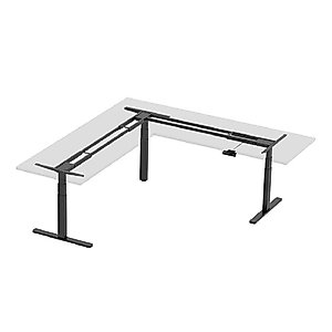 Monoprice Triple Motor Height Adjustable Sit-Stand Corner Desk Frame - Black | 3 Leg Corner, L Shaped Table Base, Programmable Memory Settings - Workstream Collection