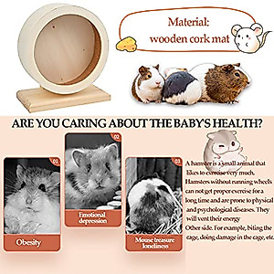 SB Goods Wooden Hamster Exercise Wheel, Silent Wooden Small Pets Exercise Wheel Silent Hamster Running Wheel for Hamsters Gerbil Mice Guinea Pigs and Other Small Pets