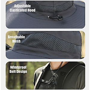 Outdoor Wide Brim Sun Hat with Solar Fan, Wide Brim Solar Fan Outdoor Fishing Hat-Solar & USB Charging (Double Fan Model-G,One Size)