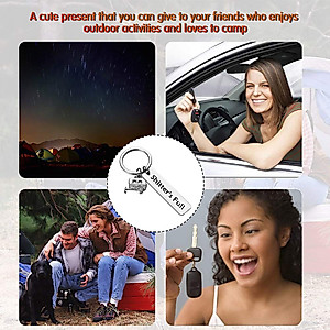 Xiahuyu 2Pcs Shitter's Full Camper Keychain Happy Camper RV Keychain Unique Gifts for Men Women Camper Trailer Vacation Jewelry