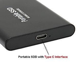 ASHATA Portable External SSD, USB3.1 Mobile Solid State Drive Compatible with Win7 Win8 Win10 Linux for iOS PC Computer Laptop USB 3.1 USB C External Solid State Drive with Type C Cable (Black 16GB)