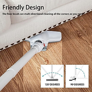KEROMEE Cordless Vacuum Cleaner, Handheld 3-in-1 Stick Lightweight Vacuum Broom for Pet Hair Hardwood Floor Cat Litter Mattress Cleaning