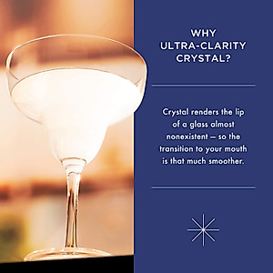 ELIXIR GLASSWARE Crystal Margarita Glasses Set of 4-14.5 oz Cocktail Glasses in Gift Packaging - Gift for Wedding, Anniversary, Birthday, Christmas - Dishwasher Safe