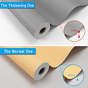 VEELIKE 15.7''x354'' Thick Grey Wallpaper Peel and Stick for Bedroom Bathroom Kitchen Self Adhesive Grey Contact Paper for Cabinets Walls Countertops Waterproof Removable Wallpaper for Living Room
