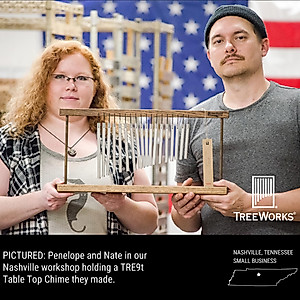 Treeworks Chimes Medium Top Bar Chime — Made in U.S.A. — for Percussion Tables, Desks, Classroom Music, Meditation or Yoga, Includes Tennessee Hardwood Stand, inch (TRE9t)