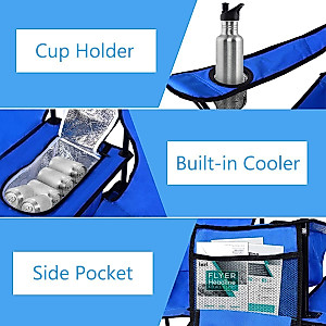 ARLIME Double Folding Beach Chairs, Outdoor Picnic Portable Loveseat Chairs with Removable Umbrella & Mini Table Carrying Bag, Camping Chair for Patio, Pool, Park (Blue)