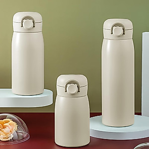 jocoiot 12 oz Mini Water Bottle Small Stainless Steel Thermos - Insulated Vacuum, Leak Proof, Keeps Drinks Hot/Cold - Ideal for Coffee, beverage, Water - White