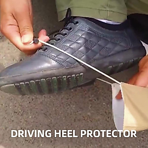 AUCELI 2 Pcs Driving Shoe Heel Covers, Unisex Wear Resistant Driver Heel Protector Pad, Durable Outside Sole Mat for Step Gas and Brake, Flat Shoe External Guard Cushion, Practical Gift (Khaki)