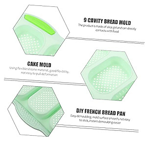 UPKOCH 9 Cake Mold Mini Baking Pans Para Chocolate De Brownies Brownie Making Cupcake Tray Muffin Tray French Bread Mold 9 Cavity Loaf Mold Baking Mold Green Bakeware Oven