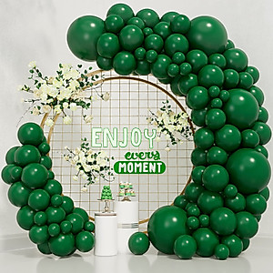Dark Green Balloons Different Sizes 85pcs Green Balloon Garland Arch Kit 5/10/12/18 Inch Matte Dark Green Latex Balloons for Jungle Safari Party Decor Baby Shower Birthday Party Christmas Decorations