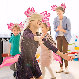 Creatoy Axolotl Toys, Axolotl Costume Kids Animal Headband with Tail for Girls Boys Dress Up Christmas Birthday Party Favors