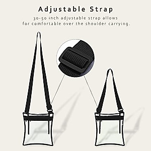 BAGAIL Clear Bag Stadium Approved Cross-Body Shoulder Messenger Bag Clear Purse with Adjustable Strap