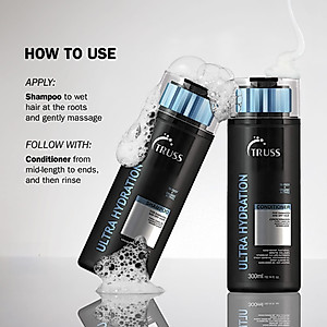 TRUSS Ultra Hydration Shampoo - Intense Moisturizing Shampoo for Color Treated Hair - Repair Damage + Add Shine with Our Hydrating Shampoo for Dry Hair - Anti Frizz Humidity Protection (300 ml)