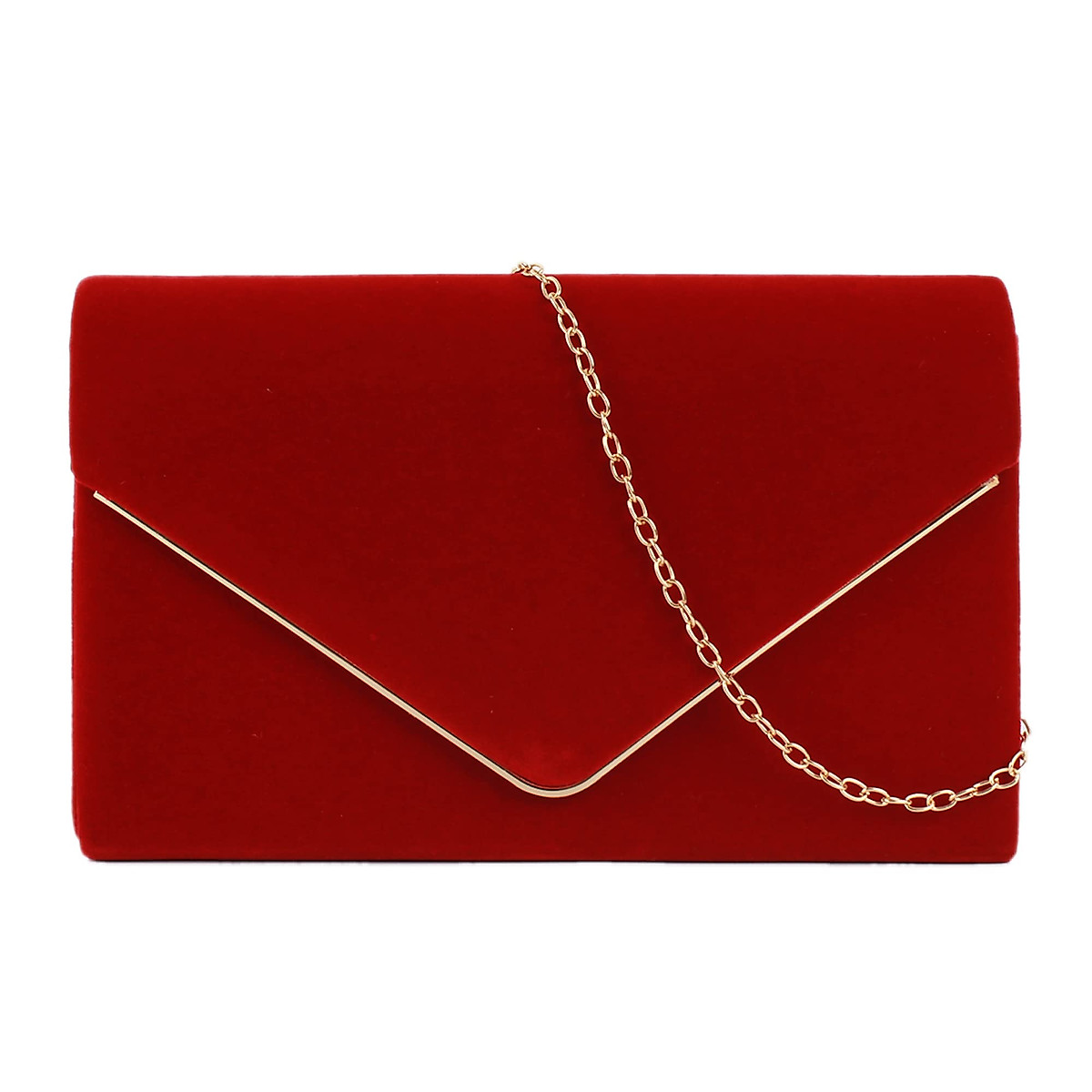 Aisi Women Velvet Handbag Purse Envelope Evening Clutch Velvet Chain Crossbody Bags Party Bridal Purse