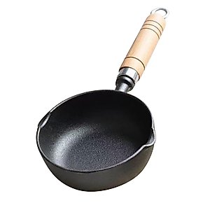 Melting Pot Cast Iron Sauce Pan, Multi Functional Cooking Even Heat Distribution Kitchen Cast Iron Butter Warmer Pot Baking Heating Holder Cheese Heating Pot