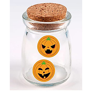 Halloweens Pumpkins Stickers Roll 1,000 Pieces 8 Fces Stickers for Jack O Lantern Trick or Treat Indoor Art Crafts Scrapbooking Thanksgiving Seasonal Decor Party Decorations Decals - 1.5x1.5 inchi