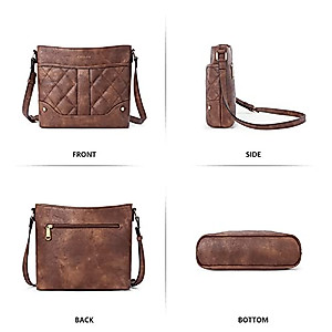 CHOLISS Crossbody Purse for Women,Medium Size Zipper Pocket Women Purse Bag Adjustable Strap,Retro Leather Shoulder Handbag