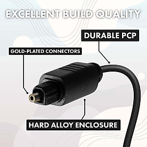 J-Tech Digital Toslink Digital Optical Audio SPDIF Cable 3ft