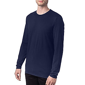Hanes mens Long-sleeve Premium T-shirt (Pack of 2) fashion t shirts, Navy, Large US