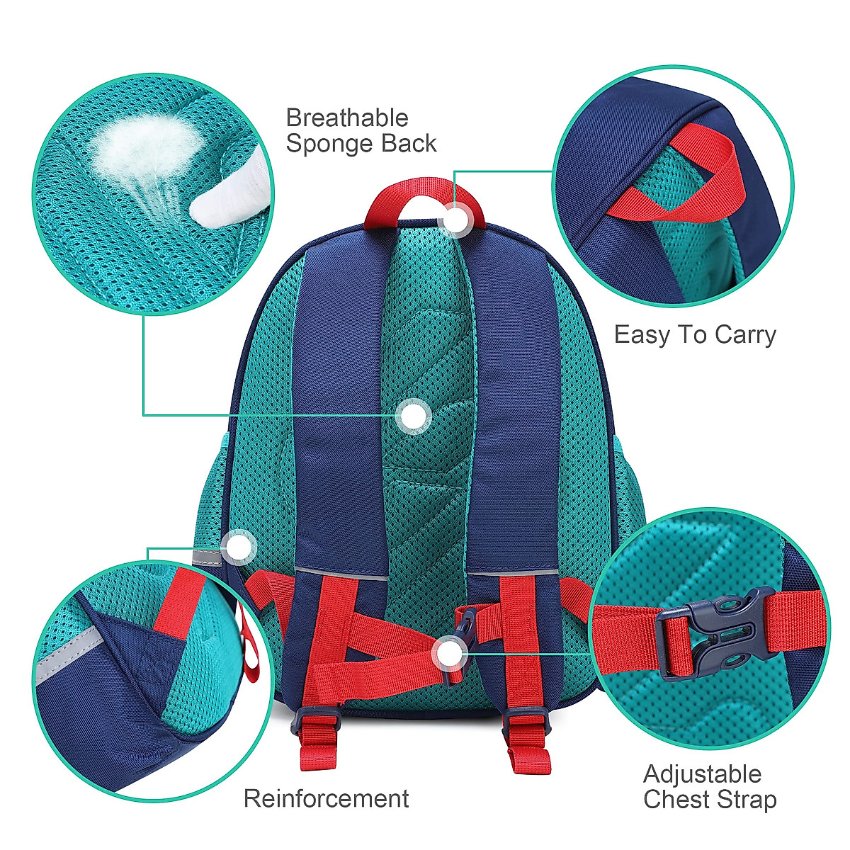 Reqinqin Cute Preschool Toddler Backpack for Girls Boys 3D Animal Cartoon Cat School Backpack Bag for Baby Girl Boy 1-5 Years Waterproof kids Bag Travel Girls for Kids Backpack（Cat