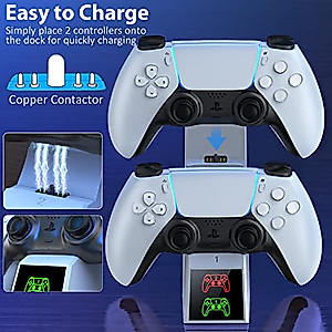 PS5 Controller Charger Charging Station, Dual PS5 Remote Charger Dock with Fast Charging AC Adapter 5V/3A for Playstation 5, OIVO Controller Charging Stand Replacement for DualSense Charging Station