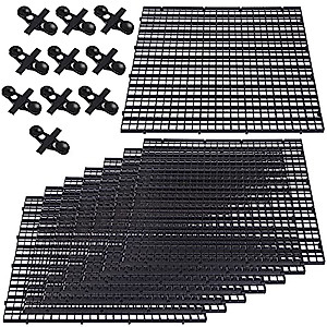 8 Pcs Large Aquarium Fish Tank Divider 11.7x11.7Inch Egg Crate Aquarium Filter Bottom Divider Tray Grid Isolation Board Partition Separator with 10 Pcs Sucker Clips for Mixed Breeding Light Diffuser