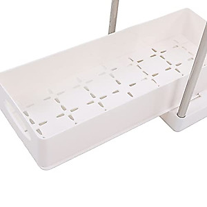 GLOGLOW Under Sink ABS Material Sliding Cabinet Basket Bathroom Sliding Design (White)