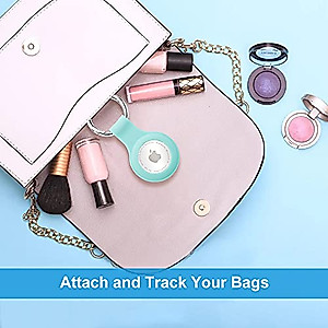 ZryXal [4 Pack] Protective Case for AirTag Phone Finder 2021, Soft Silicone Tracker Holder with Anti-Lost Keychain, Finder Items for Dogs Keys Backpacks (Pink & Mint Green & Dark Blue & Black)
