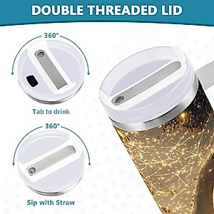 Slewiaeky Tumbler with Handle 40 oz Multicolor Beast Dinosaur T Rex Travel Mug with Lid and Straw Stainless Steel Vacuum Insulated Water Bottle Cup for Iced Tea Coffee Cold Beverages Cup Holder Frien