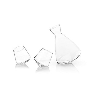 Viski Rolling Wine Decanter Set of 1 - Modern Crystal Wine Decanter for Red or White Wine, Stunning Gift - 75 oz