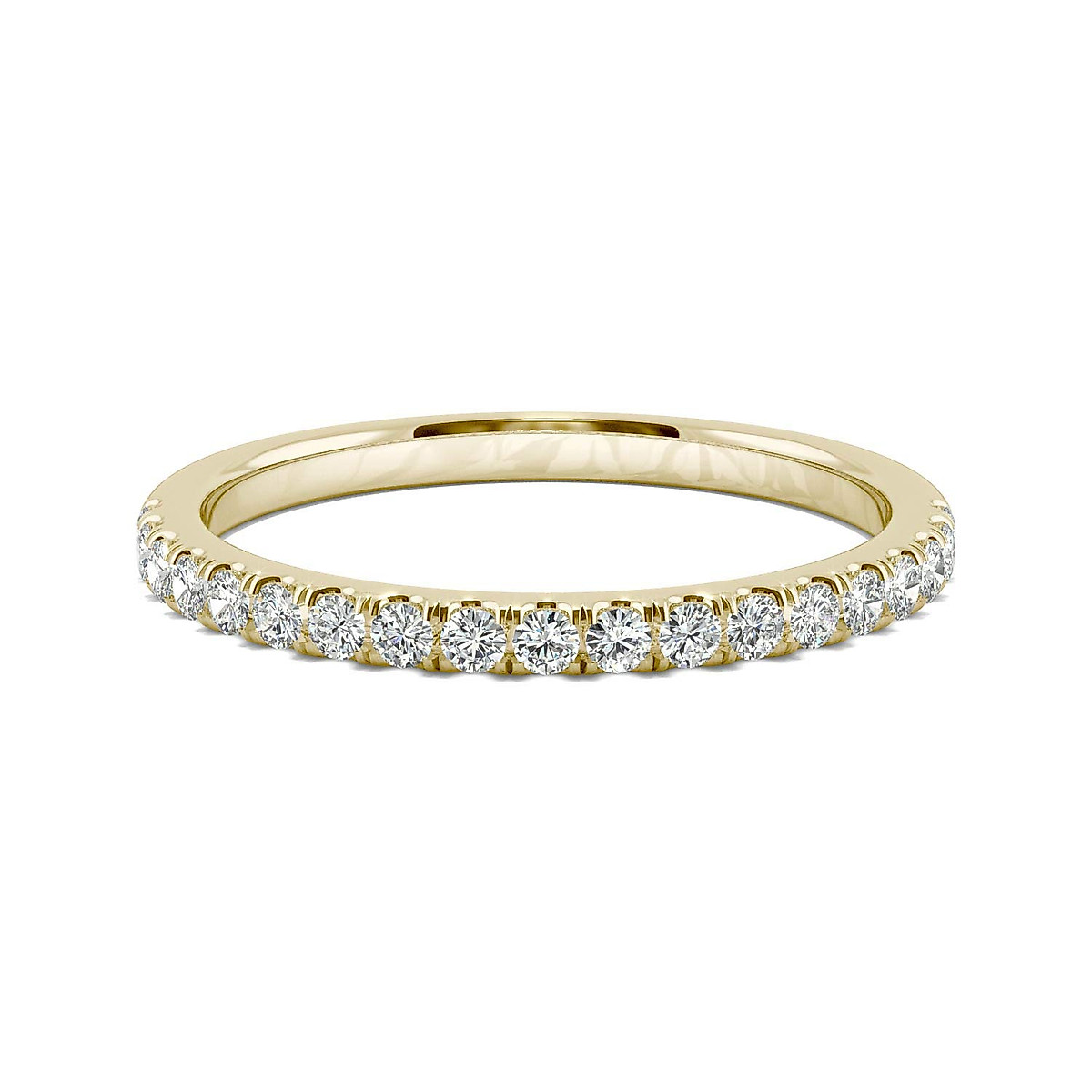 14K Yellow Gold Moissanite by Charles & Colvard 1.6mm Round Wedding Band-size 7 0.33cttw DEW