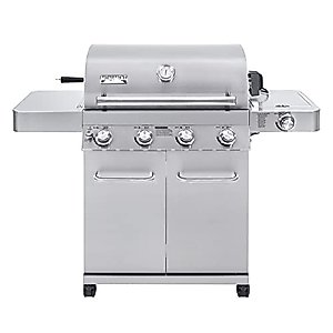 Monument Grills Larger 4-Burner Propane Gas Grills Stainless Steel Cabinet Style with Rotisserie Kit