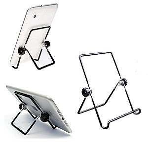 Tablet Stand, Portable Foldable Tablets Multi-Angle Non-Slip Adjustable Metal Holder Cradle Fit for 9-12.9 inch Tablet PC, Pad (2 Pack)