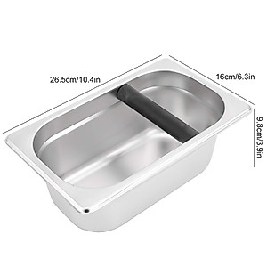 Espresso Knock Box, 10.4x6.3x3.9in Coffee Knock Box Stainless Steel Knock Box for Espresso Coffee Grounds Coffee Machine Accessory