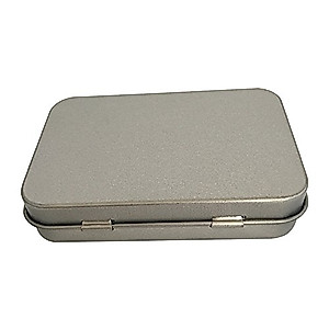 AKOAK 6 Pcs 2.4 x 1.7 x 0.6 Inches Rectangular Empty Hinged Tins Box Containers for First Aid Kit,Survival Kits,Storage,Herbs,Pills,Crafts and More