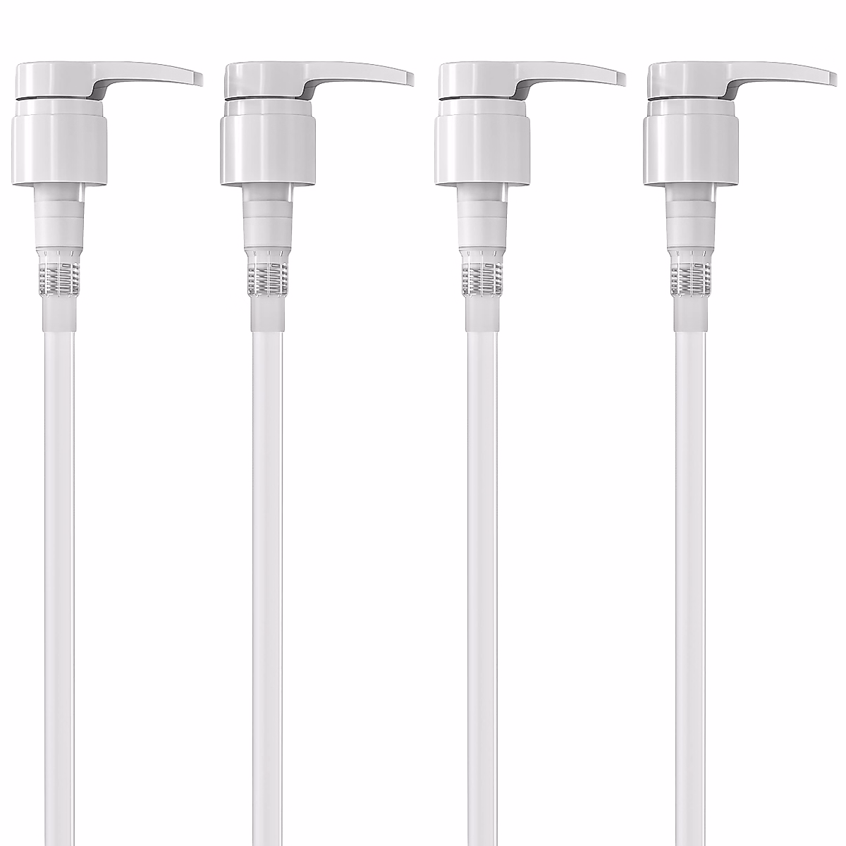 Shampoo/Conditioner Pumps, 4 Pack, for 1 Liter Bottles (White)