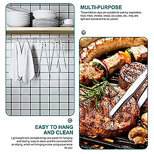 3 Pieces Korean BBQ Tongs Kitchen Stainless Steel Locking Grill Tong Cooking Non Slip Food Metal Tong for Cooking, Serving, Barbecue, Thanksgiving, Halloween, Christmas, 8.7 Inch, 10Inch,11.7Inch