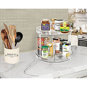 10.6inch 2 Tier Lazy Susan Organizer and 9.26inch 2 Pack Lazy Susan Tray